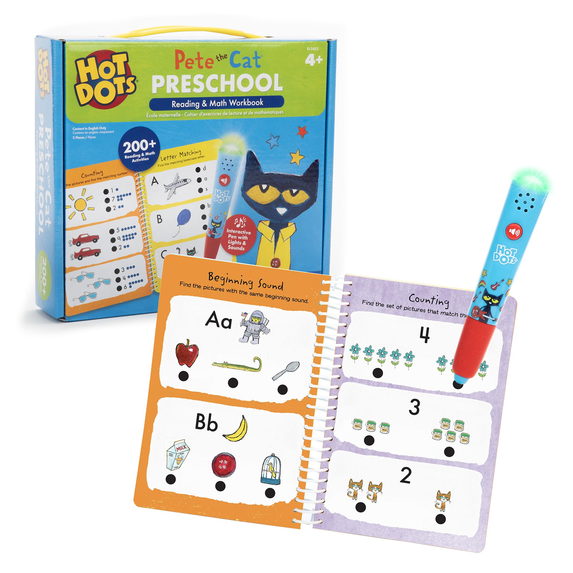 Educational Insights Hot Dots Pete The Cat Preschool Reading & Math ...