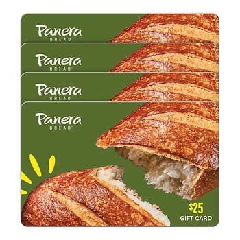 Costco Members: 4-Pack $25 Panera Bread eGift Cards (Email Delivery)