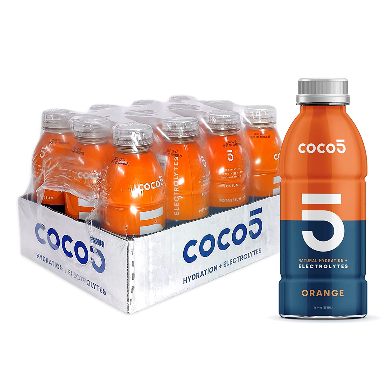 12-Pack 16.9-Oz Coco5 Clean Sports Hydration (Orange)