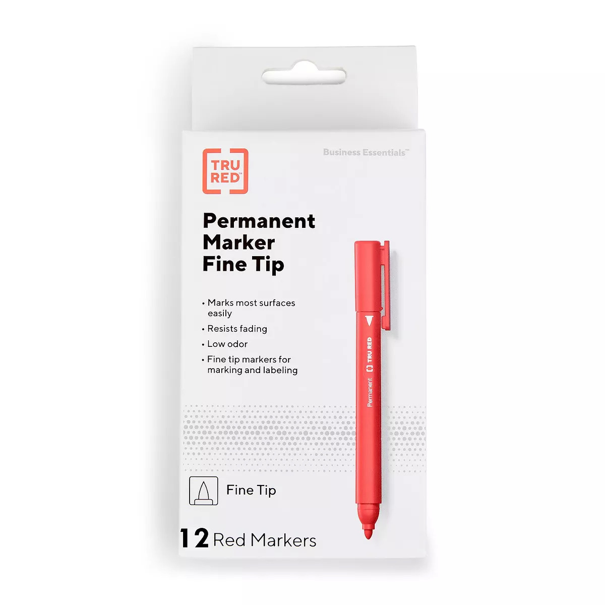 12-Pack TRU RED Fine Tip Permanent Markers (Red or Blue)
