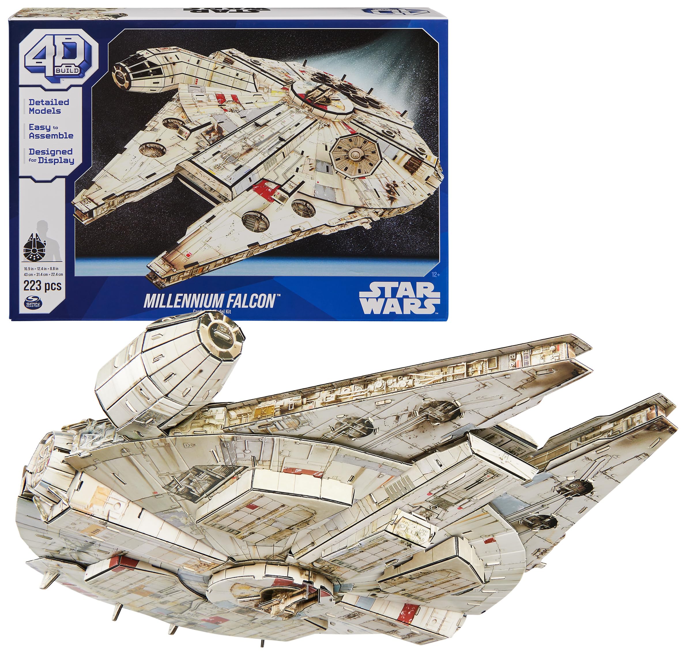 223-Piece 4D Build Star Wars Millennium Falcon 3D Cardstock Model Kit