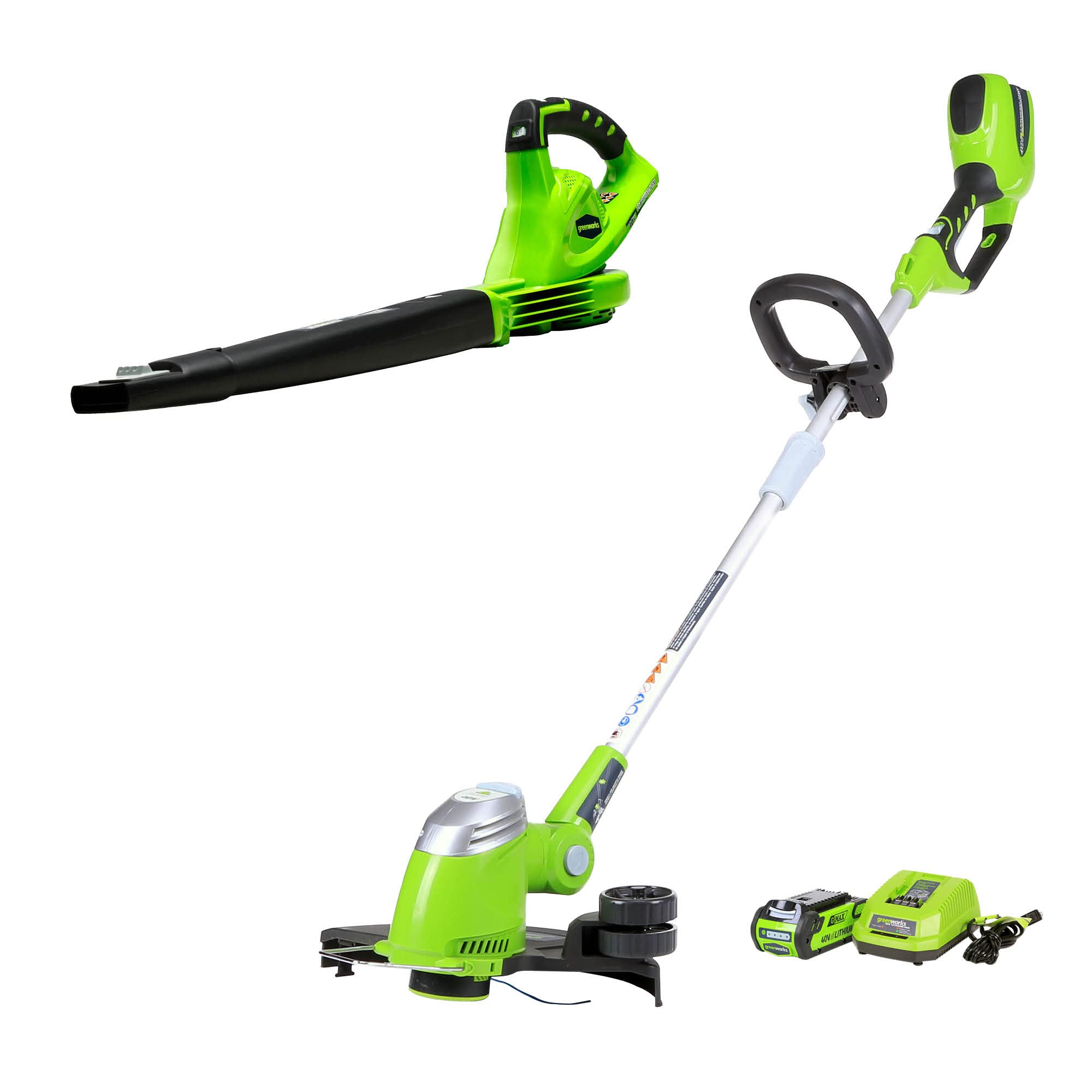 Greenworks 40V Bundle 13 String Trimmer Blower 2 0ah Battery