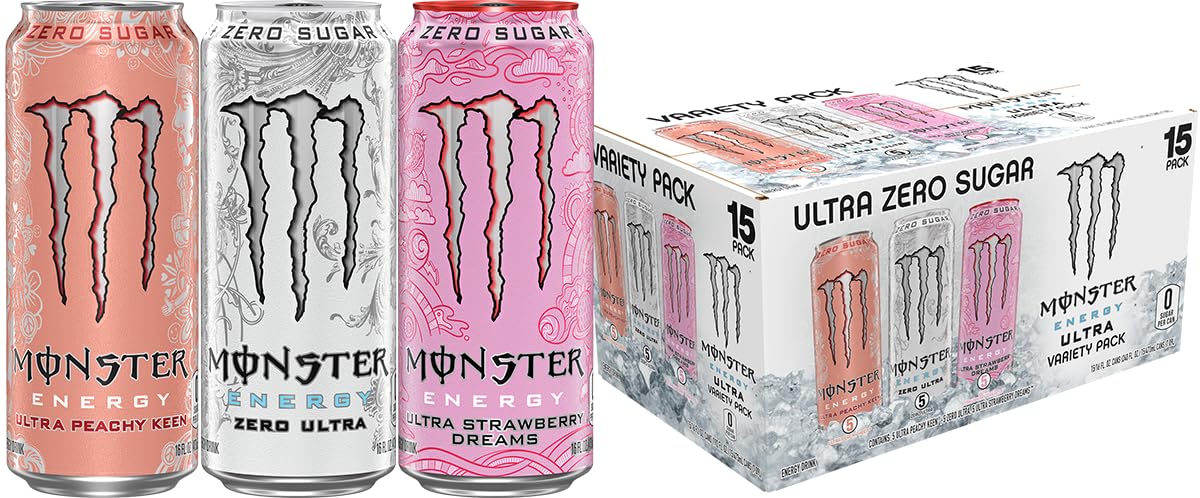 15-Count 16-Oz Monster Energy Ultra Zero Sugar Energy Drinks (Variety Pack)