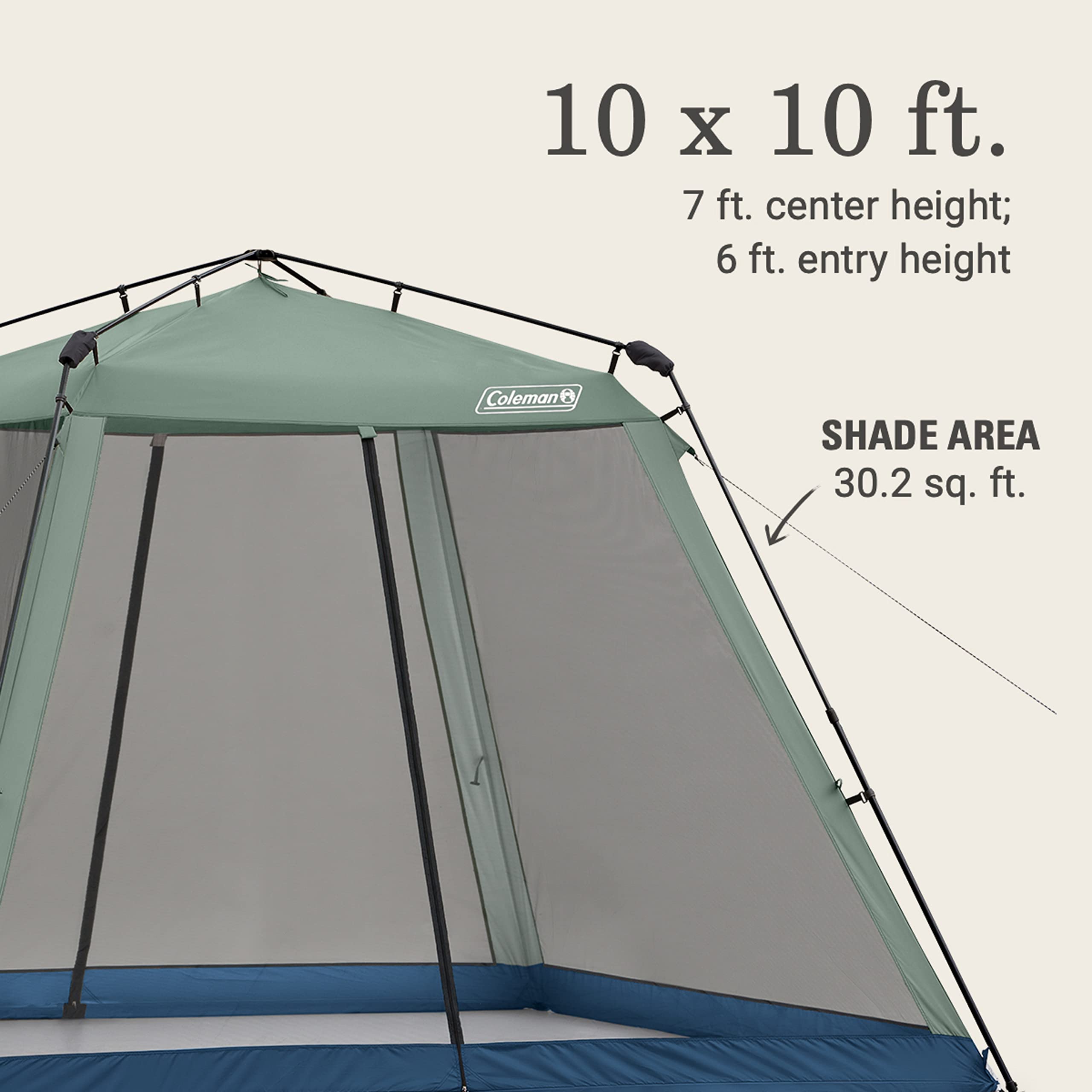 10'x 10' Coleman Skylodge Instant Setup Screened Canopy Tent w ...