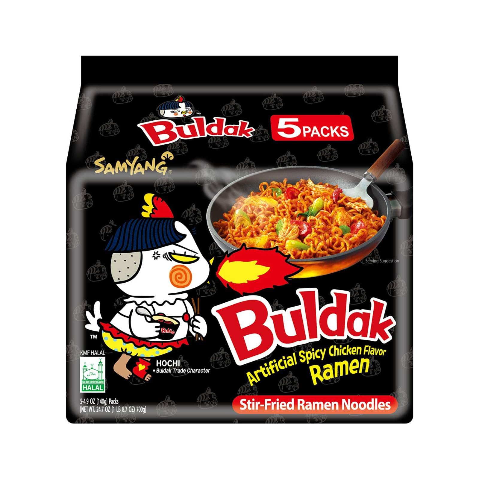 Samyang Buldak Spicy Ramen, Hot Chicken Ramen, Korean Stir-Fried ...
