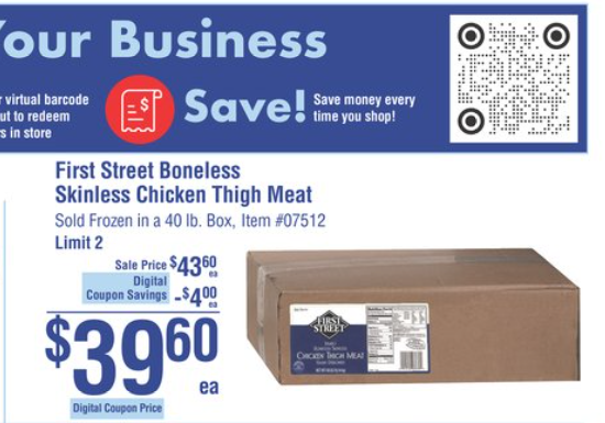 40 lbs First Street Frozen Boneless Skinless Chicken Thigh Meat - (CA ...