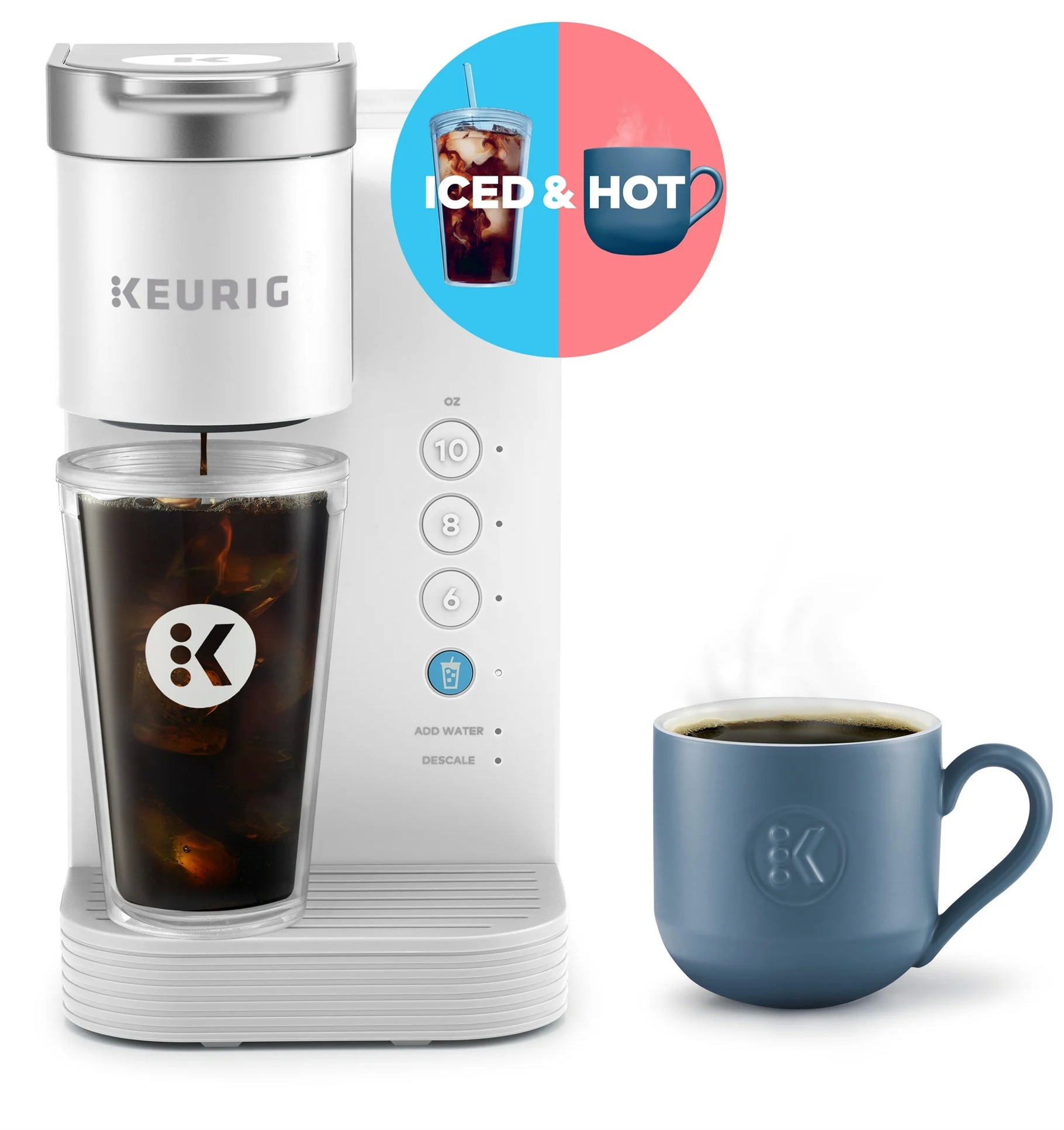 Keurig K-Iced Essentials White Iced & Hot Single-Serve K-Cup Pod Coffee ...