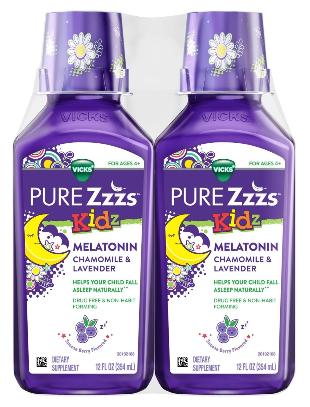 2-Count 12-Oz VICKS PURE Zzzs Kidz Liquid Low Dose Melatonin Sleep Aid ...