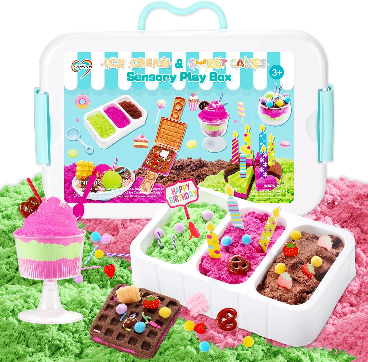 54-Piece Ice Cream & Sweets Sensory Sand Toy Box Set $15, Pet Cat and ...