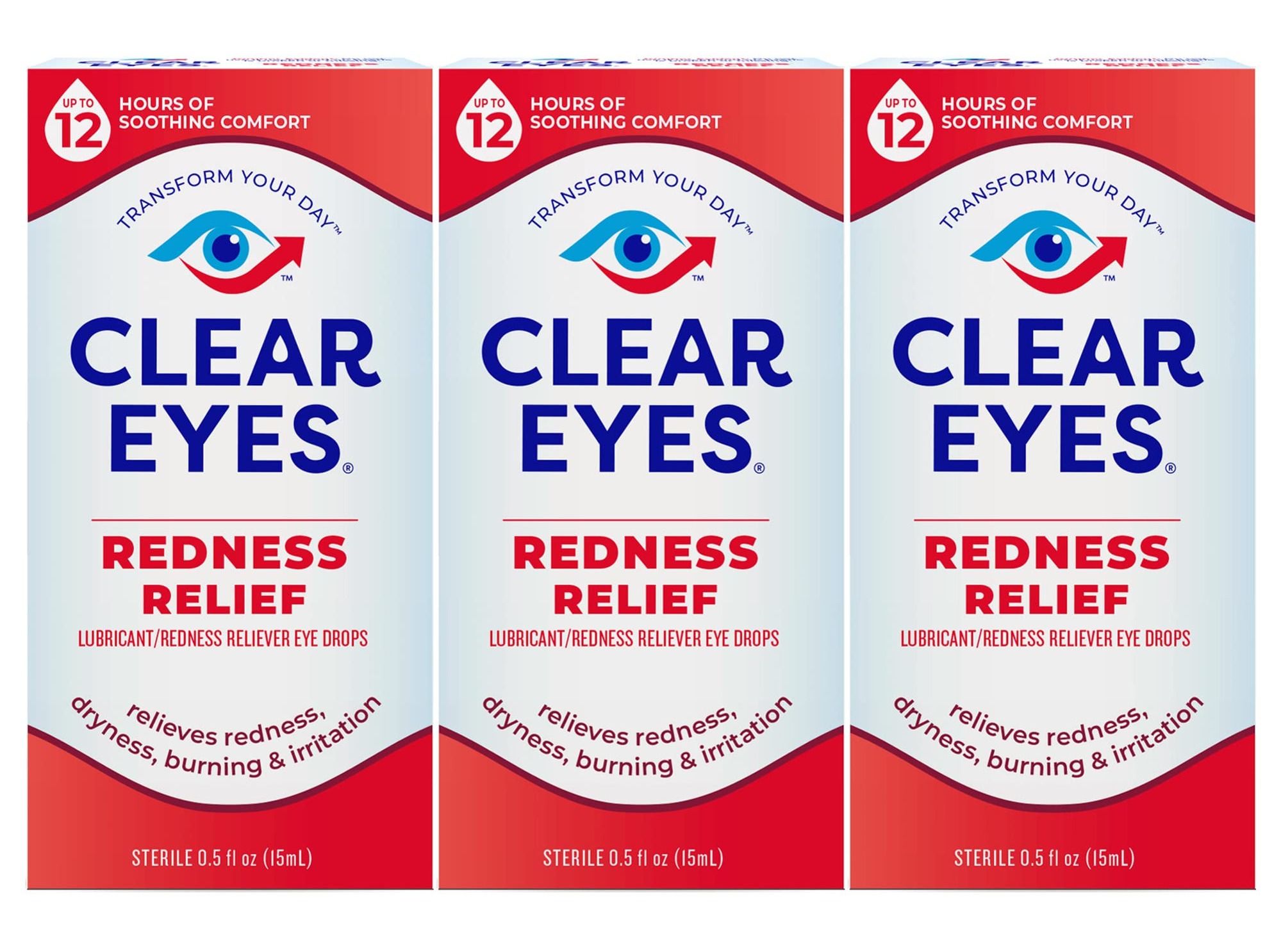 3-Pack 0.5-Oz Clear Eyes Redness Eye Relief Eye Drops
