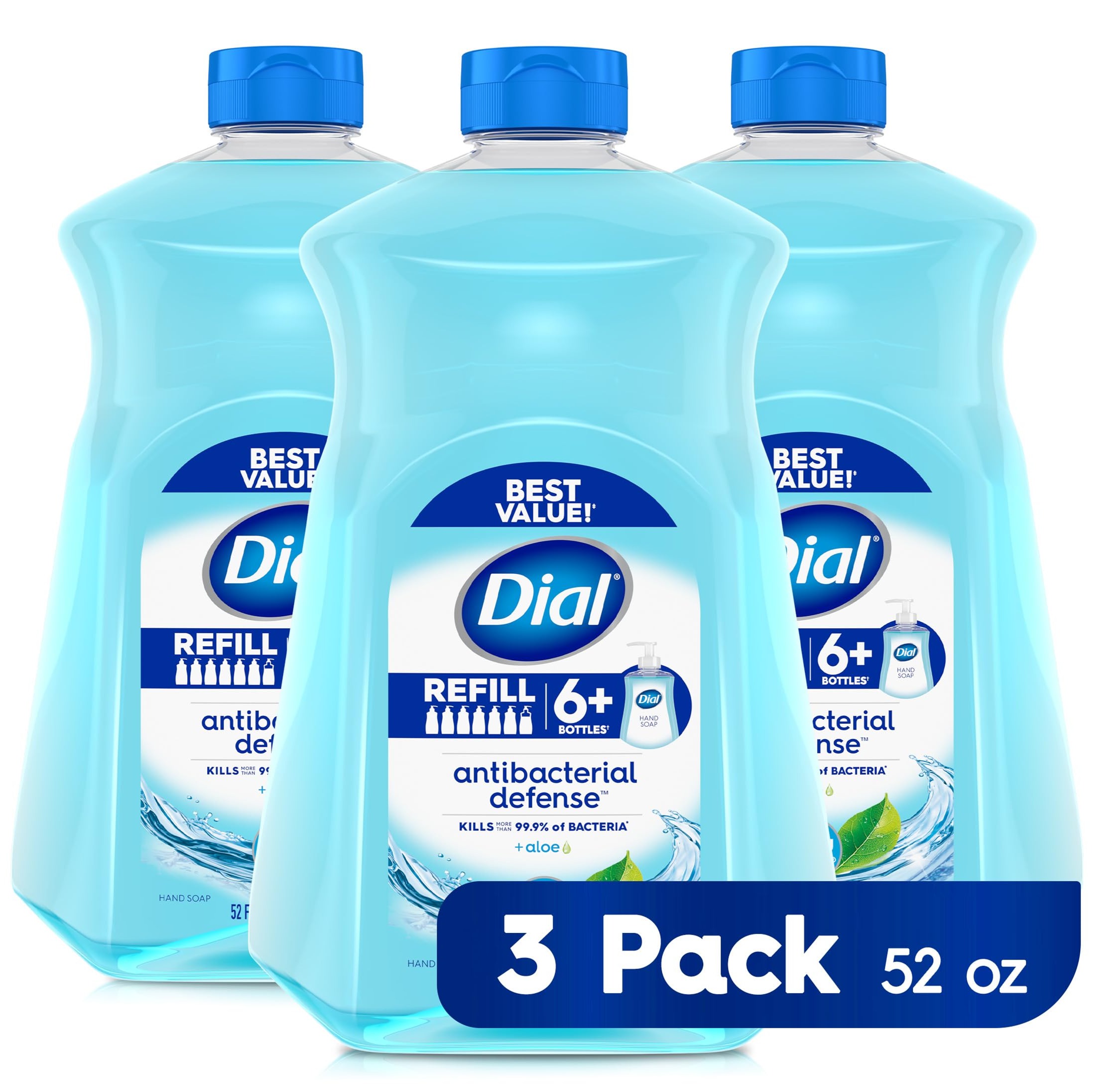 3-Count 52-Oz Dial Complete Antibacterial Liquid Hand Soap Refill ...