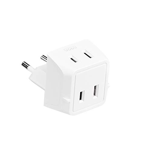 Amazon Basics 3-Pack Travel Plug Adapter Type C, Europe - Italy ...