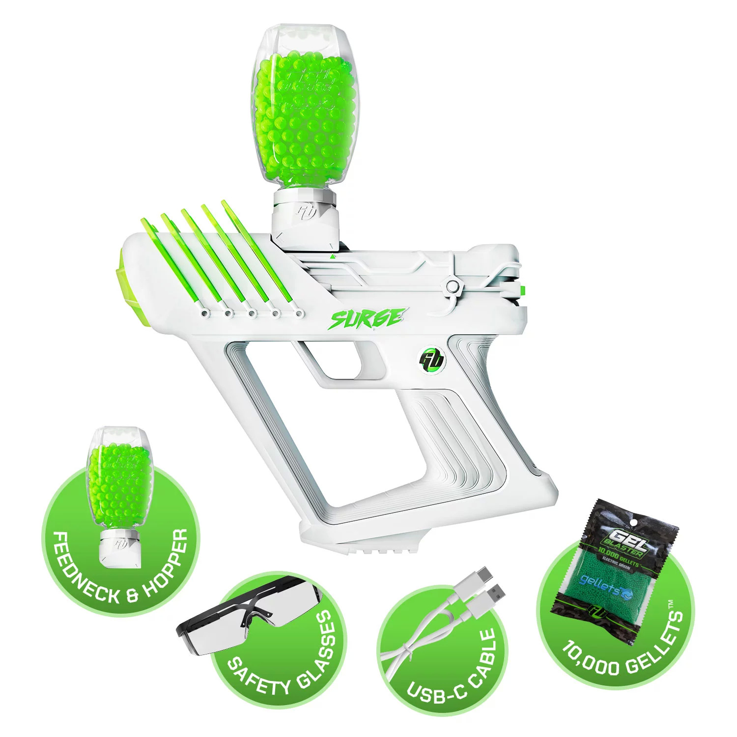 Gel Blaster Surge Water-Based Gel Bead Blaster w/ 10,000 Gellets ...