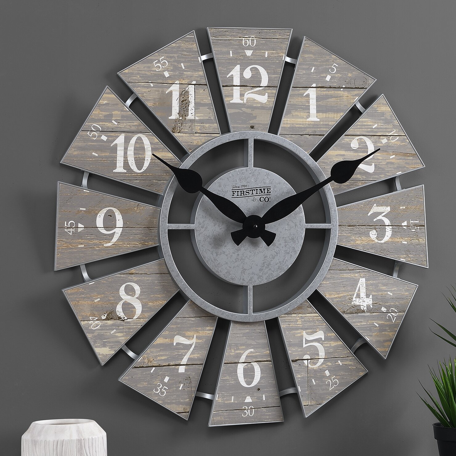 24" Williston Forge Sofia Wall Clock (Gray or White) $34 + Free Shipping