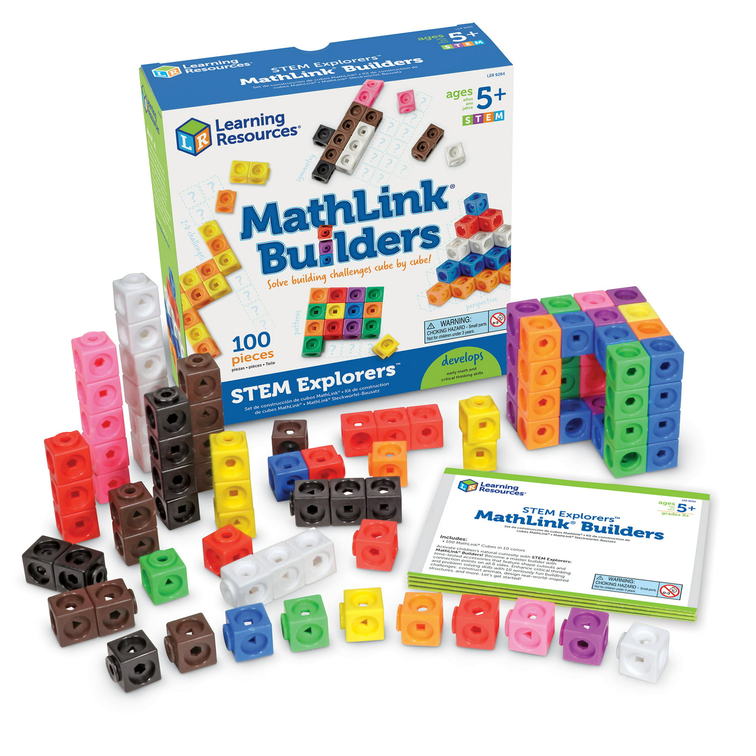 100-Piece Learning Resources STEM Explorers Math Link Builders Cubes $5 ...