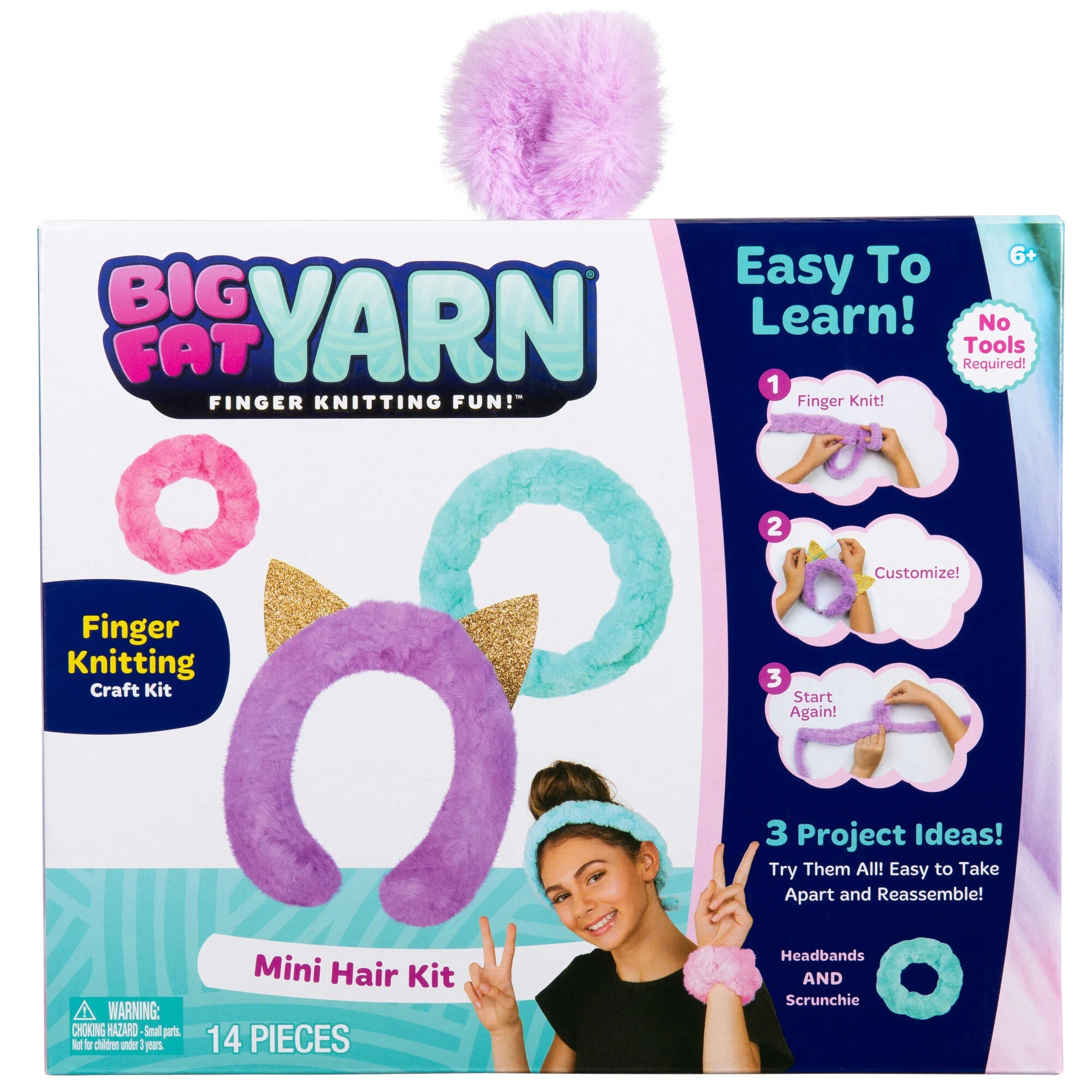 14-Piece Big Fat Yarn Kids' Mini Hair Kit Knitting Activity $2.75 ...