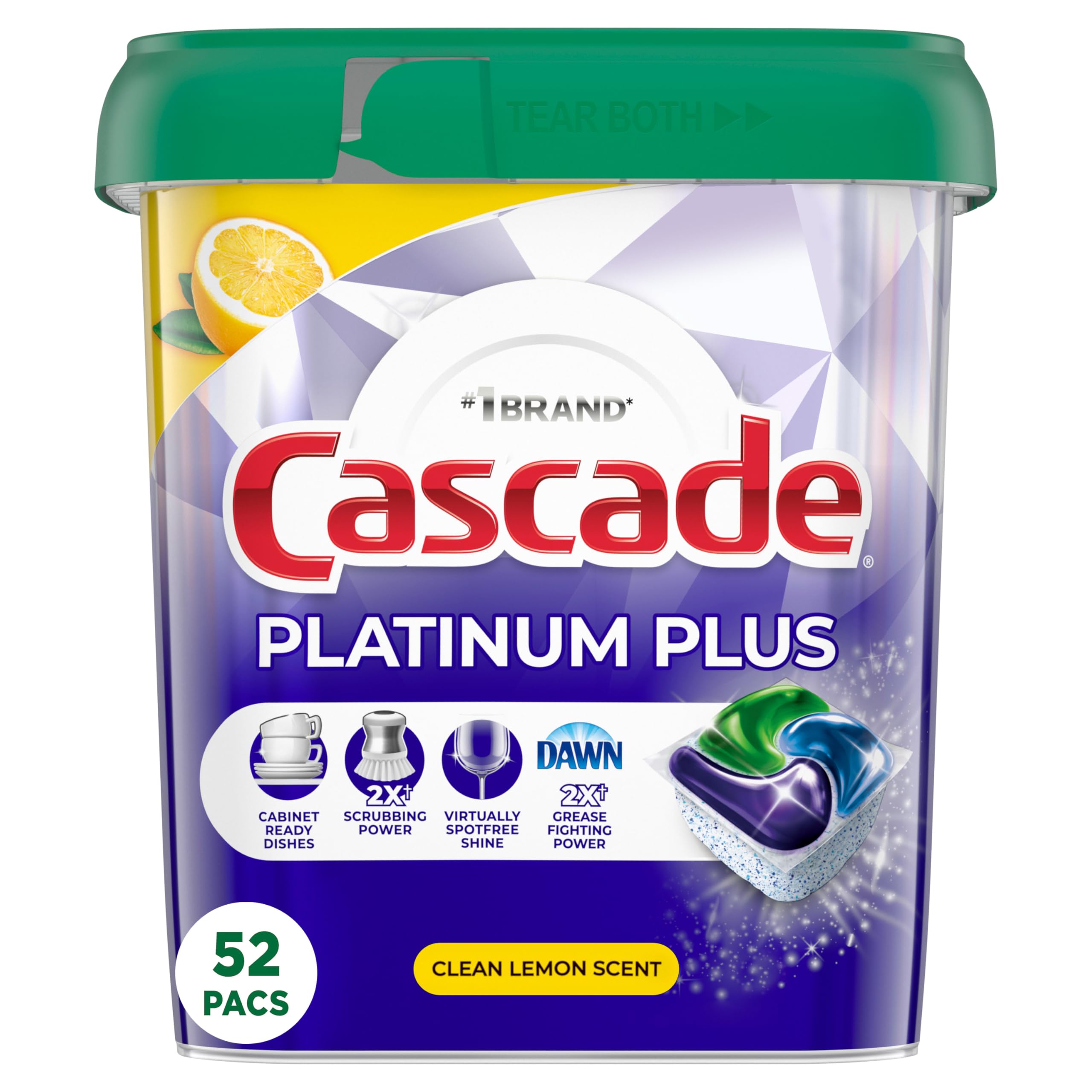 Prime Members: 52-Count Cascade Platinum Plus Dishwasher Pods (Clean ...