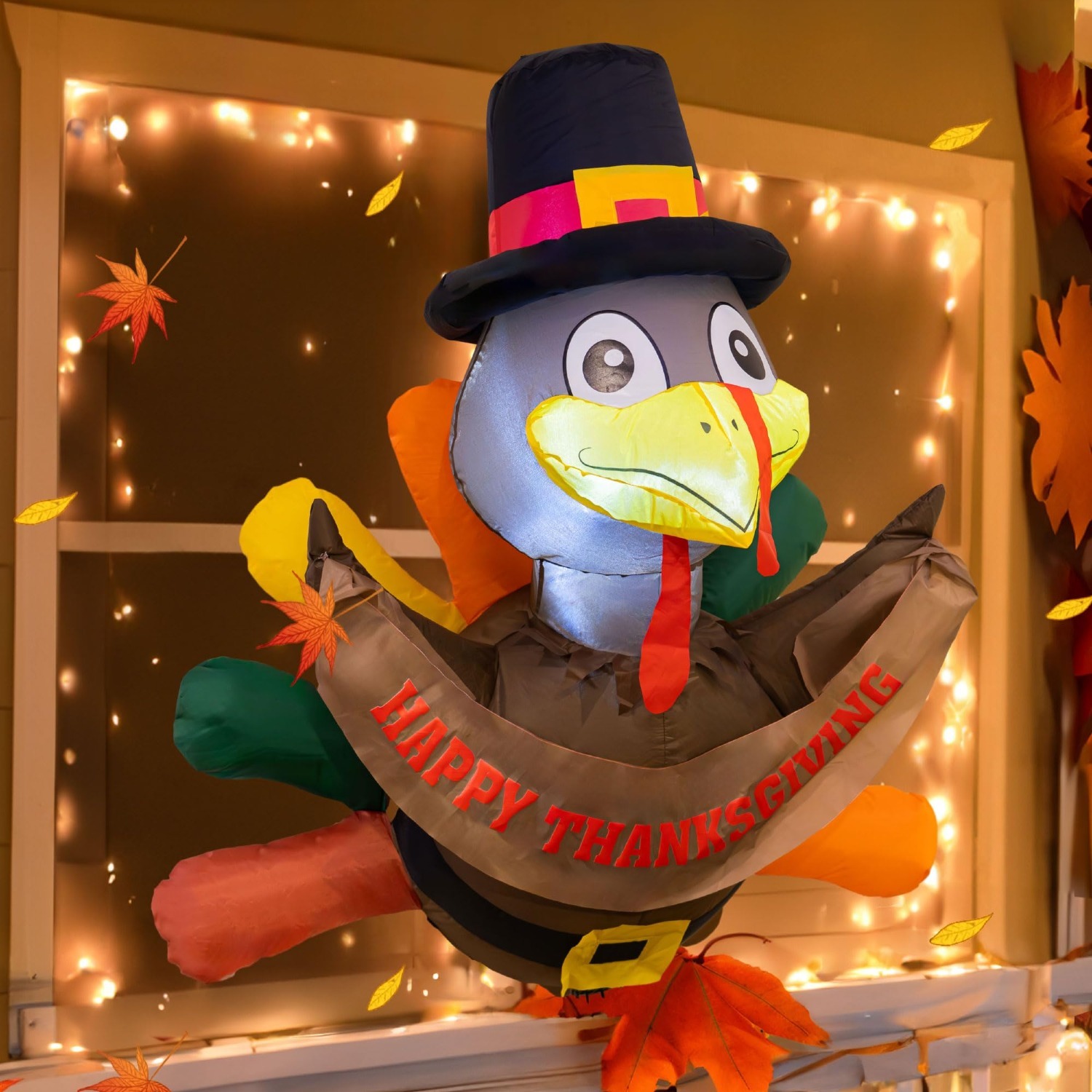 3.5' Thanksgiving Inflatable Turkey Window Decoration $12.49 + Free ...