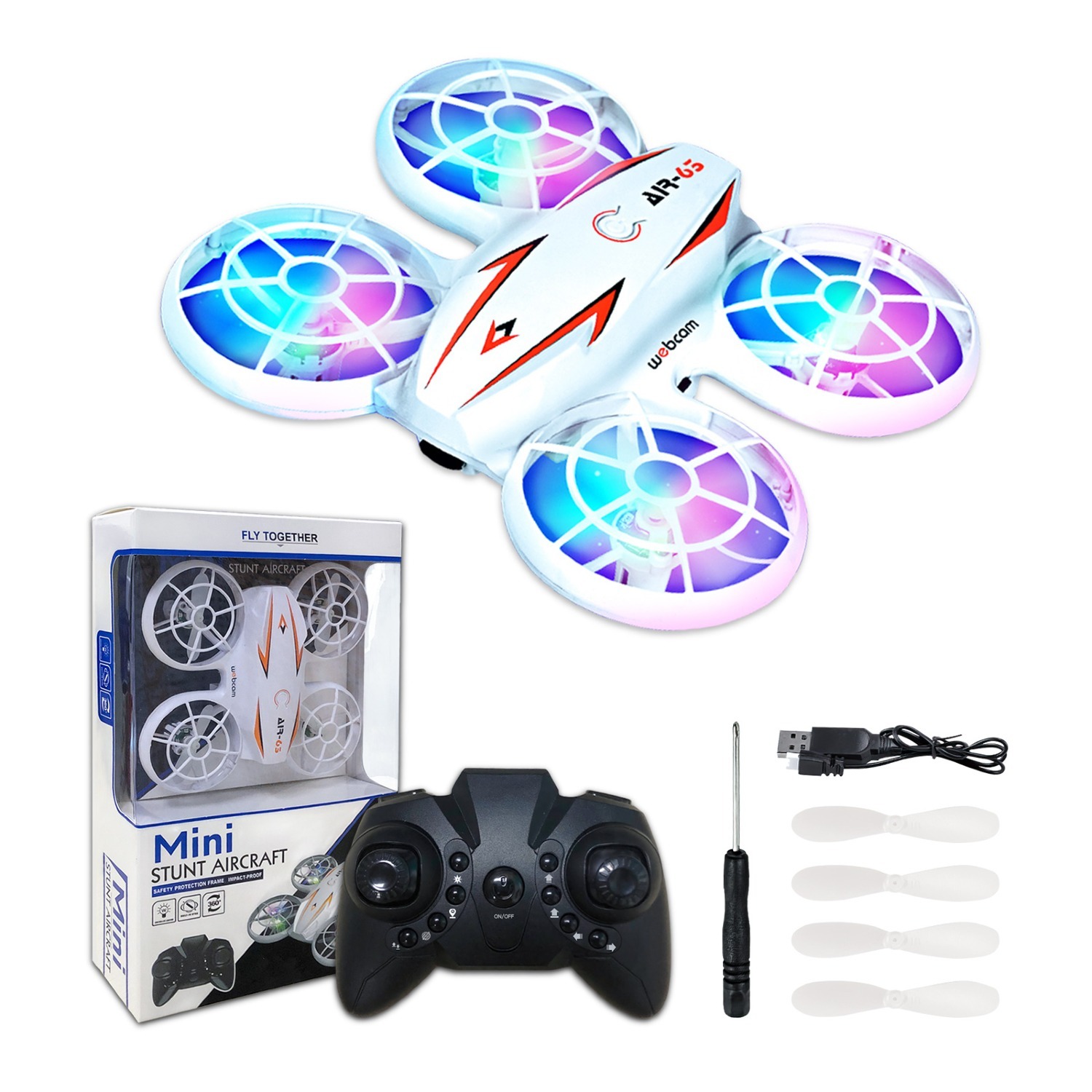 FEBFOXS Mini Drone LED RC Quadcopter Indoor Drone with Automatic ...