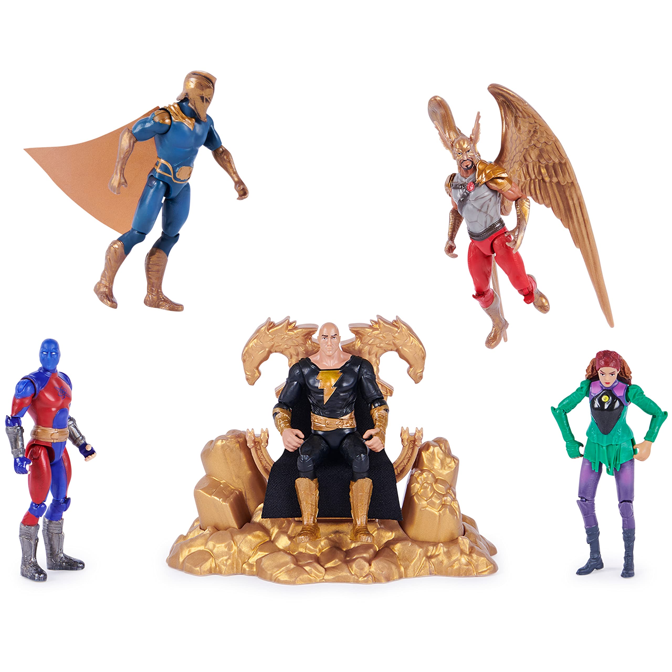 5-Piece 4" DC Comics Black Adam Justice Society Toy Action Figures Set ...