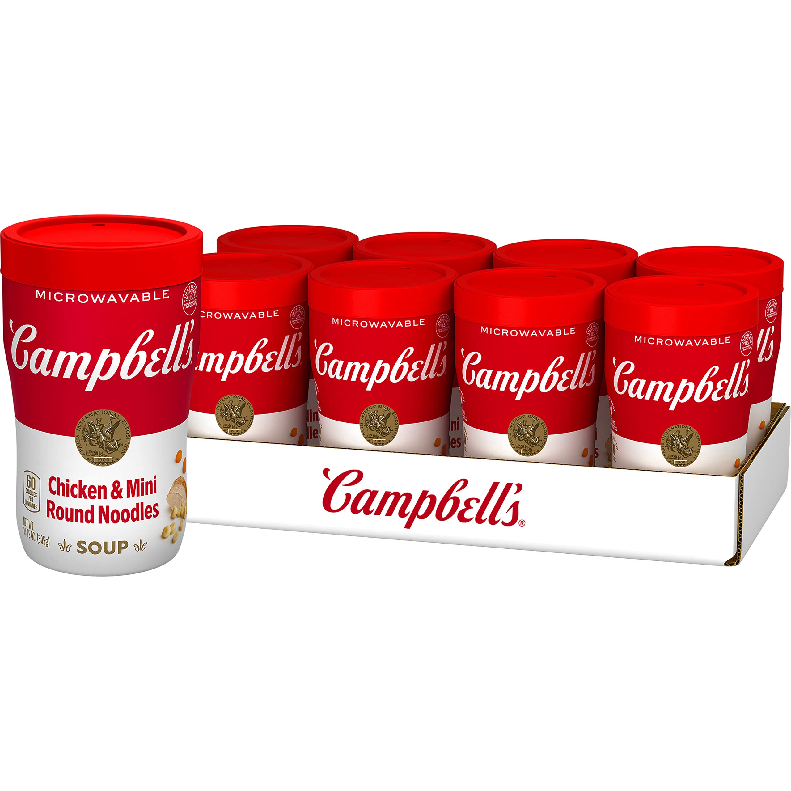 8-Count 10.75-Oz Campbell's Sipping Soup in Microwavable Cups (Chicken & Mini Round Noodle) $9. ...