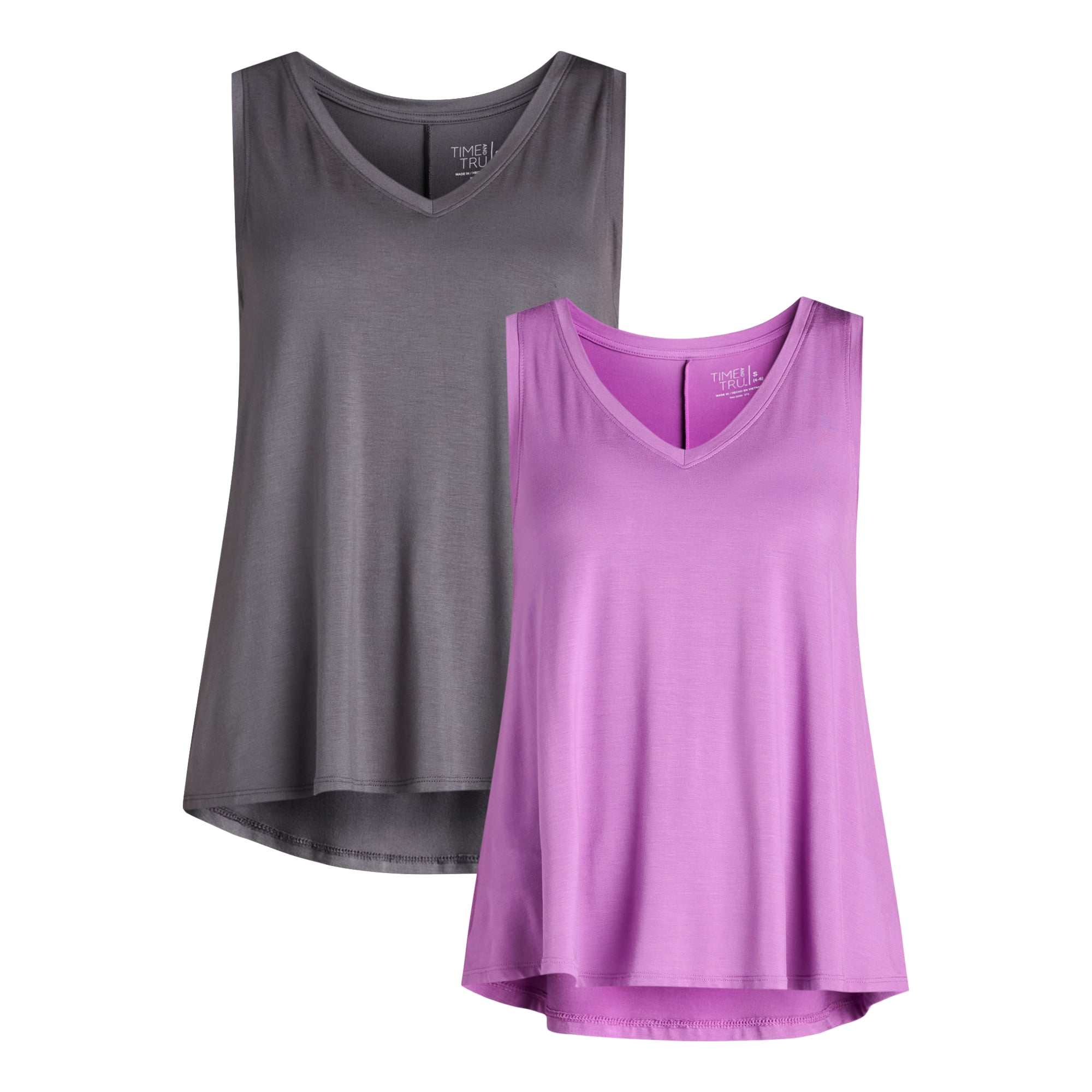 2-Pack Time and Tru Women's High Low Tank Tops (Various Colors) $5 ($2. ...