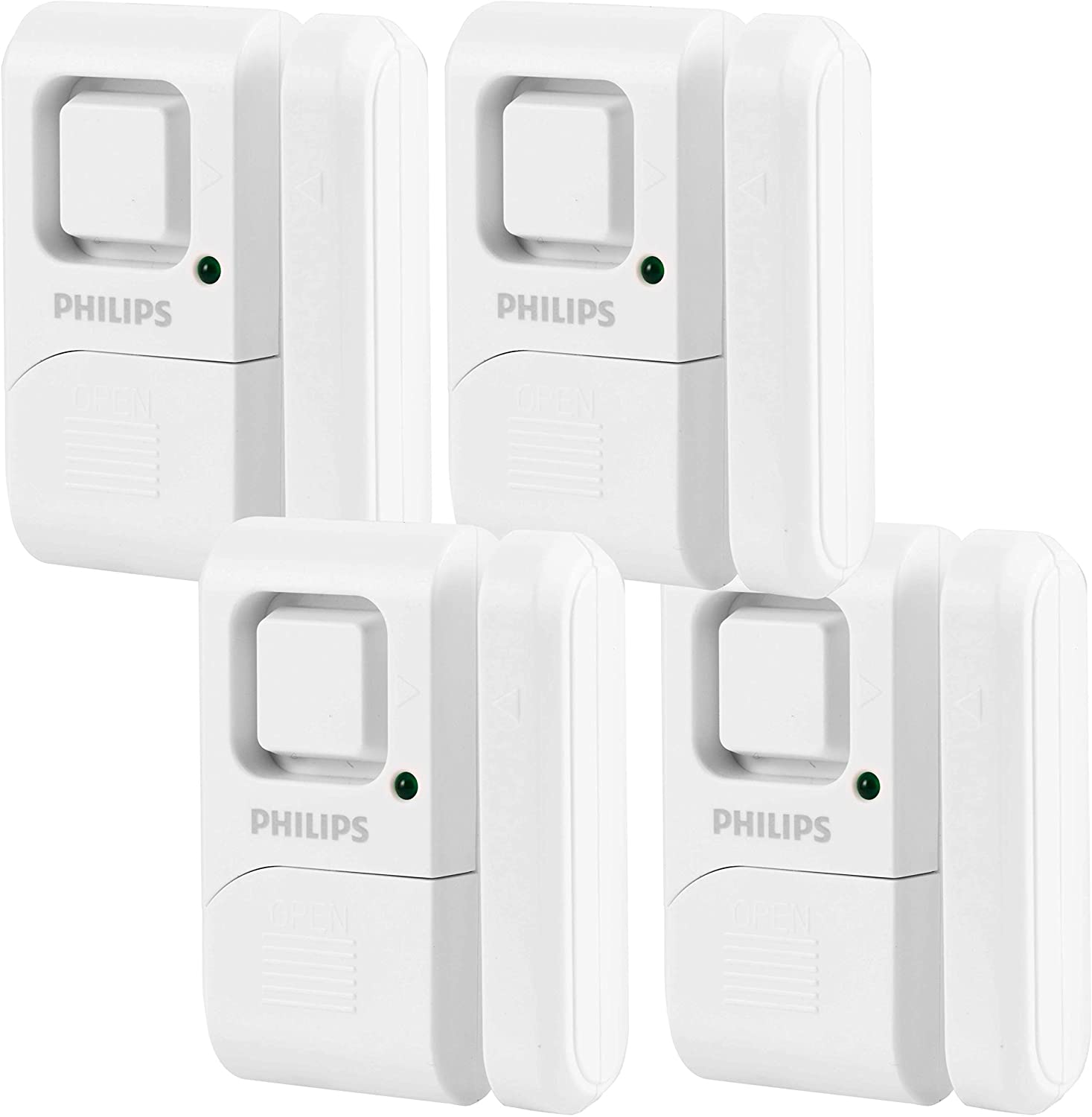 4-Pack Phillips Magnetic Wireless Personal Security Window & Door Alarm