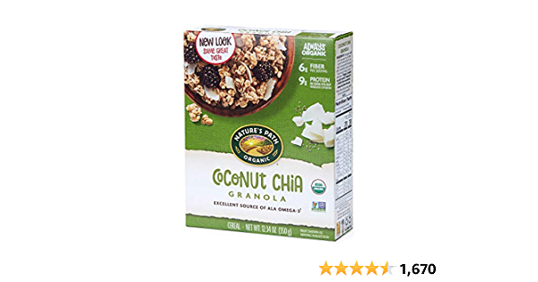 Nature's Path Organic Granola Cereal, Chia Plus Coconut Chia, 12.34 Oz ...