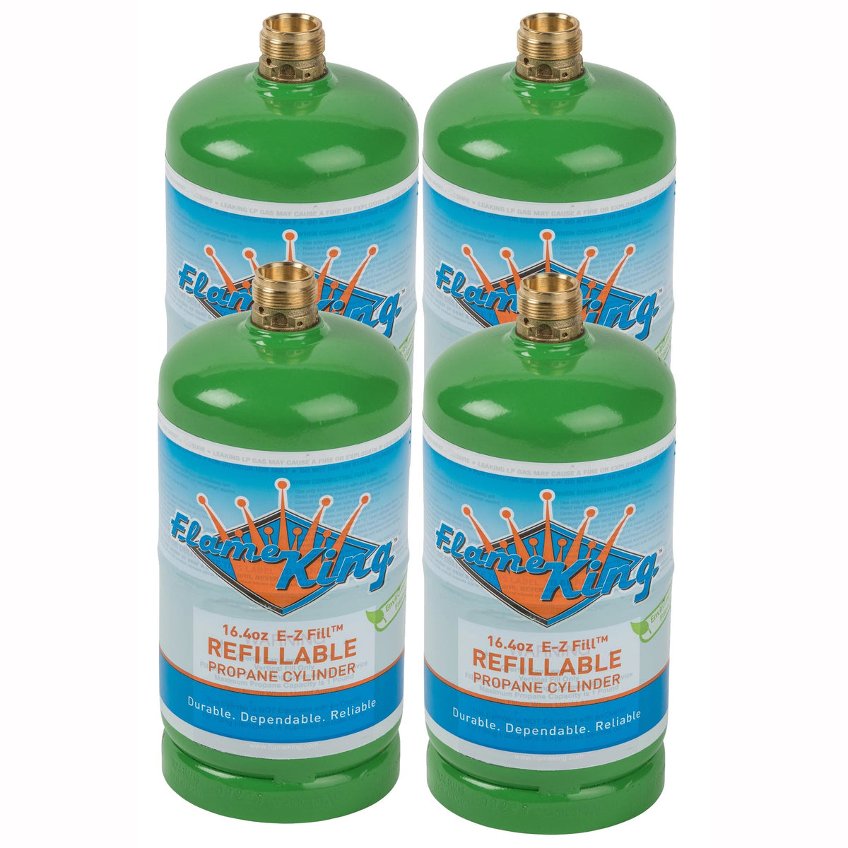 Flame King 4 Pack refillable 1# propane tank $59.95