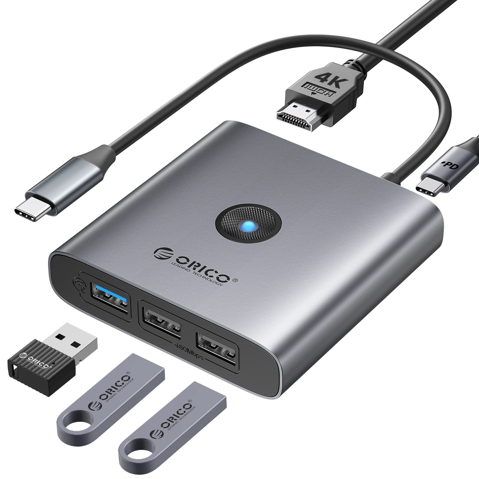 ORICO USB C 5 In 1 USB C Hub With 4K HDMI 50 Off 12 49