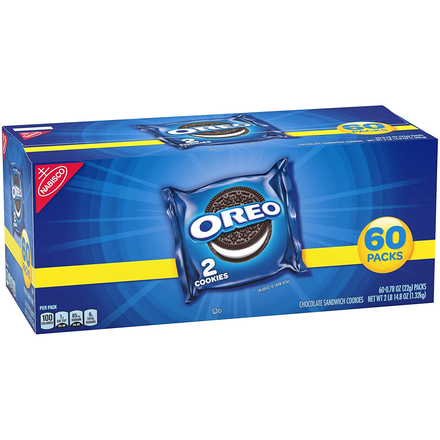 60 Packs OREO Chocolate Sandwich Cookies, (2 Cookies Per Pack), $13.77 ...