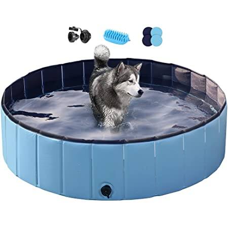 Yaheetech Foldable Hard Plastic Large Dog Pet 48" Bath Swimming Pool ...