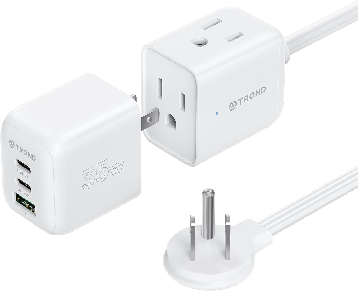 TROND Travel Power Strip with Detachable PD35W USB C Charger, 3-Port ...