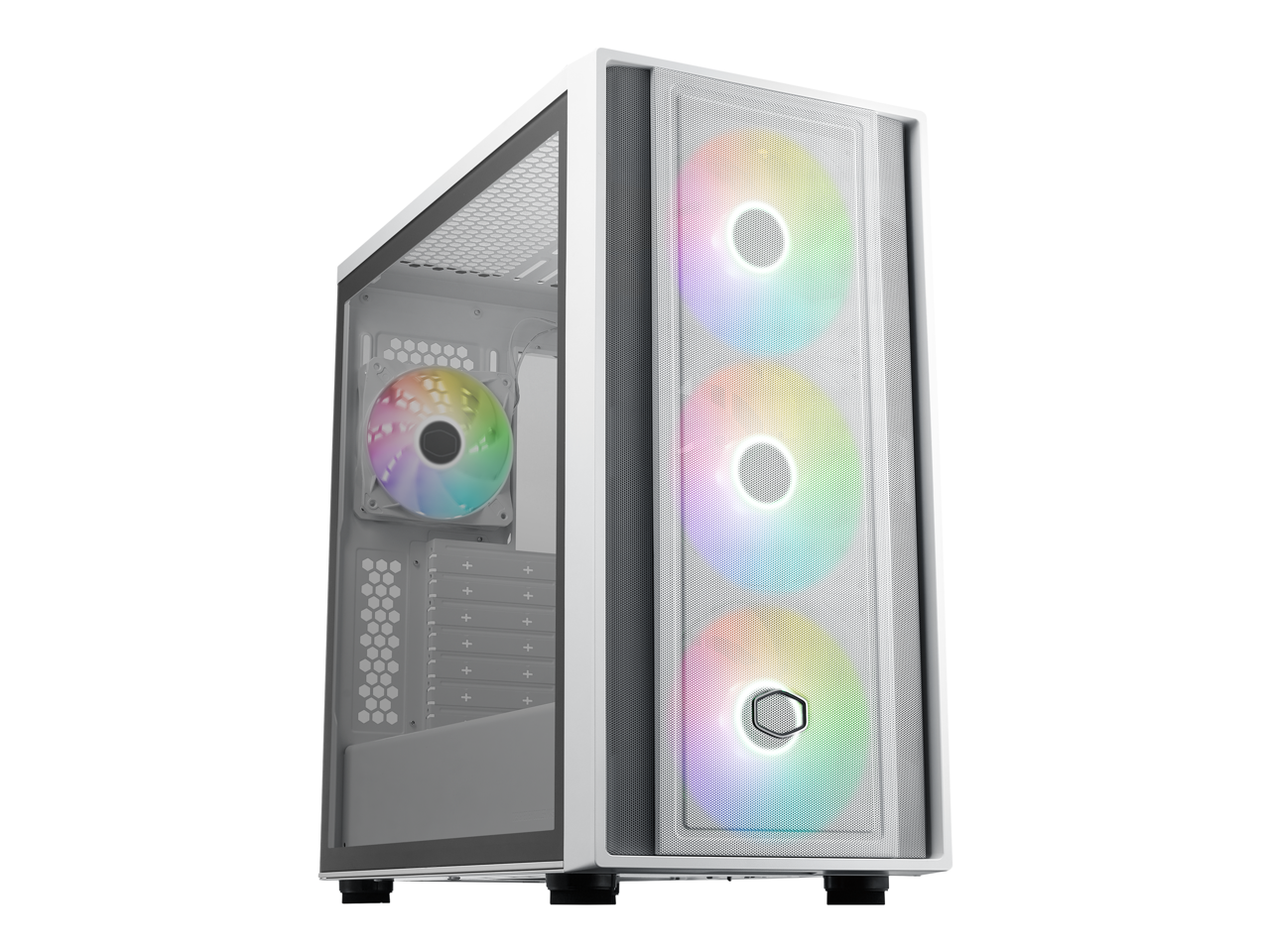 Cooler Master MasterBox 600 ATX ARGB Mid-Tower Computer Case: White $80 ...