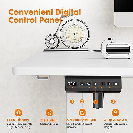 55" x 24" Sweetcrispy Motorized Adjustable Standing Split Top Desk ...