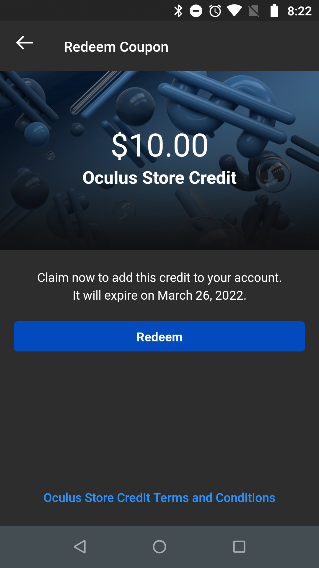 Heads up: $10 Oculus Credit via email (Claim by 3/26) *YMMV / Targeted Heads up: $10 Oculus Credit via email (Claim by 3/26) *YMMV / Targeted