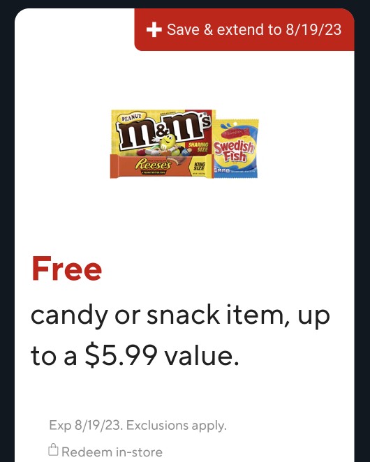 Staples Connect App: Free Candy or Snack Item (up to $5.99 off)