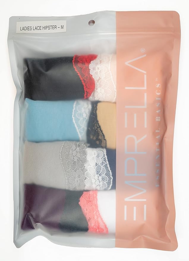 5-Pack Emprella Women's No Show Cheeky Cotton Underwear (Solid Bliss)