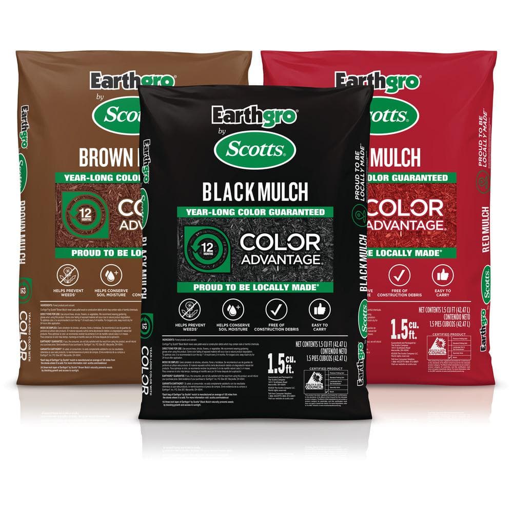 Earthgro by Scotts 1.5 cu. ft. Bagged Wood Mulch (Black, Red or Brown)