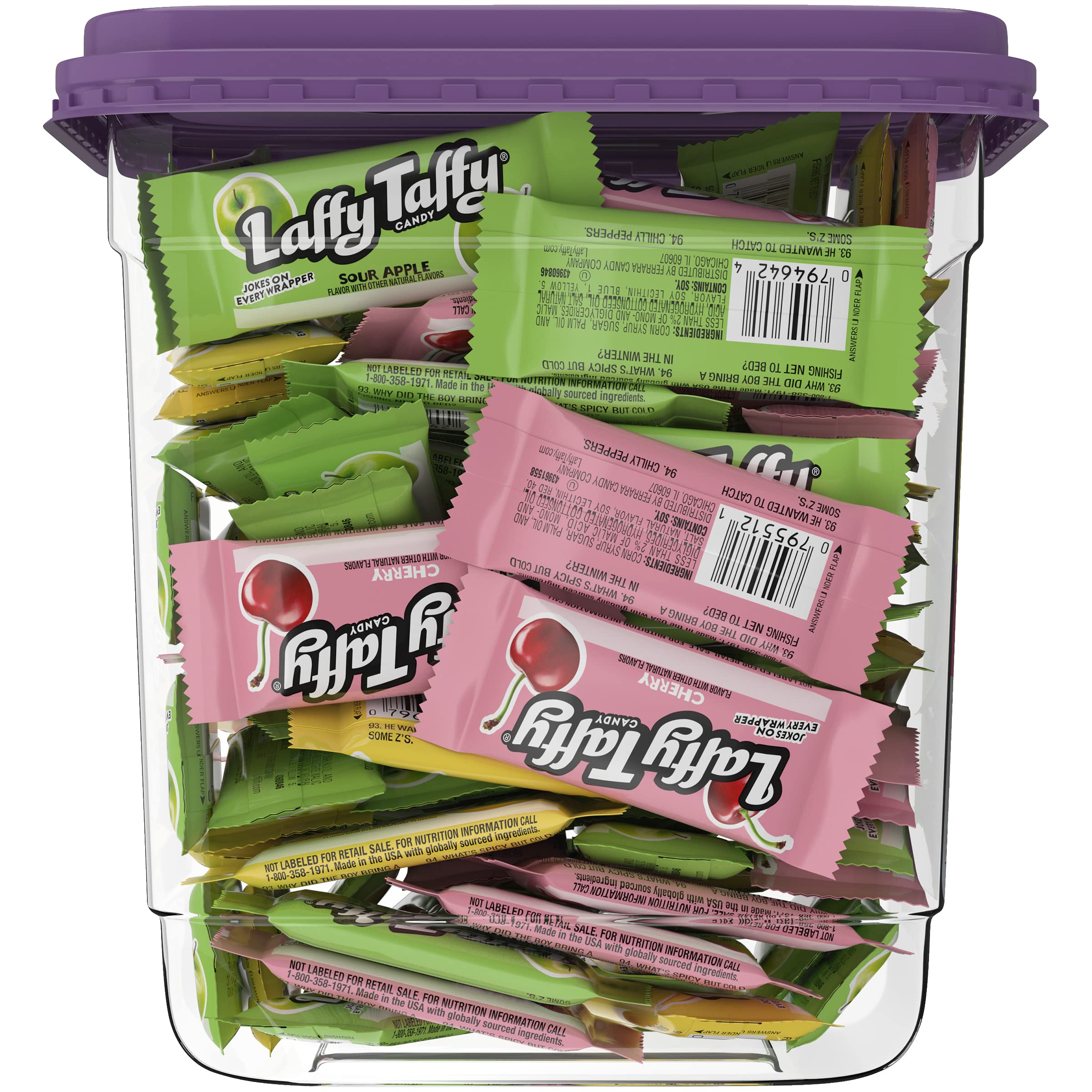 Laffy Taffy Candy, Assorted Taffy Candy, Sour Apple, Cherry, Strawberry ...