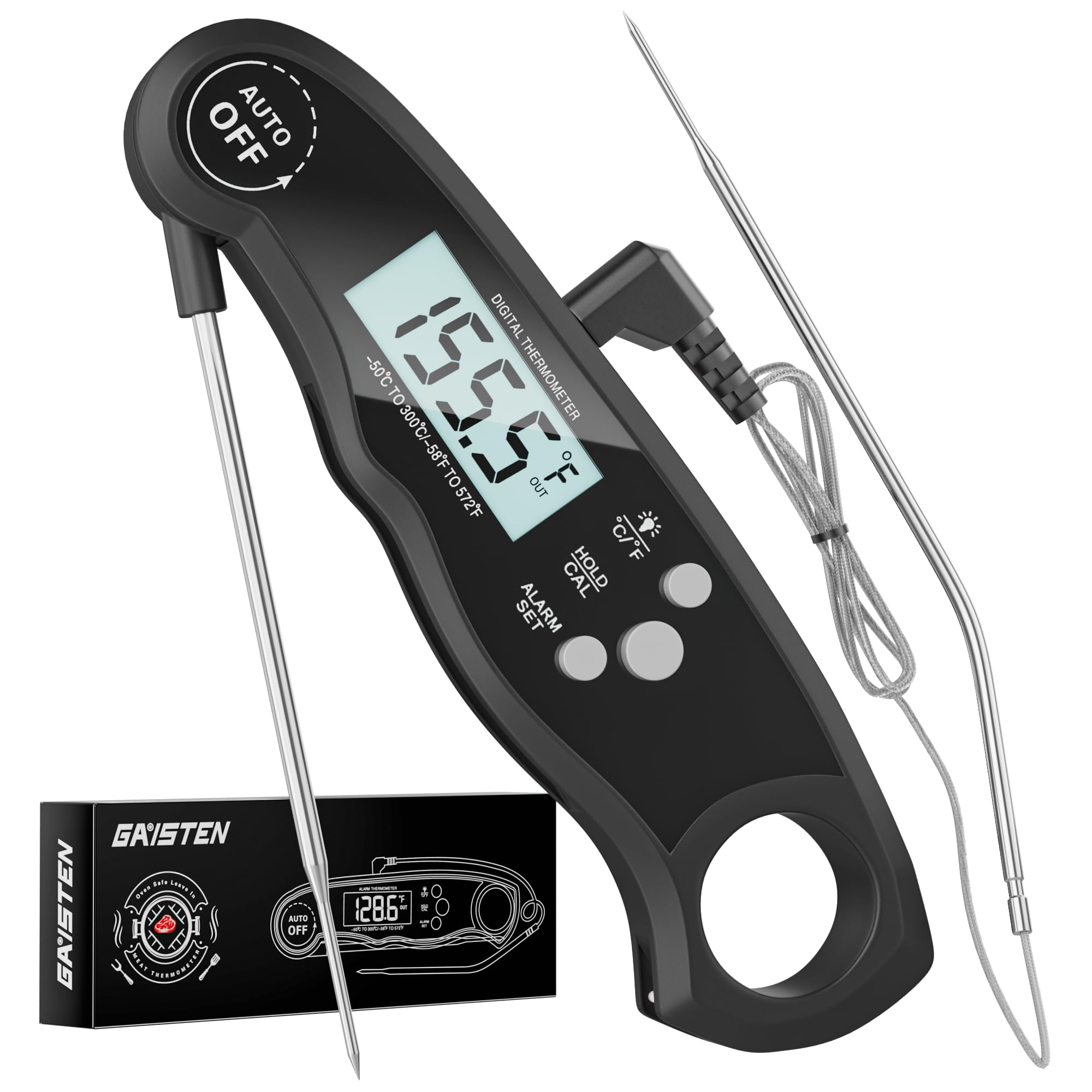 GAISTEN Digital Food Thermometer Instant Read for Grilling, Cooking ...