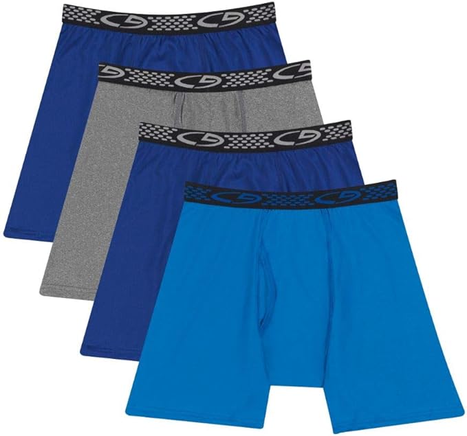 4-Pack C9 Champion Men's Duo Dry Boxer Briefs: Blue & Grey (Medium) $10 ...