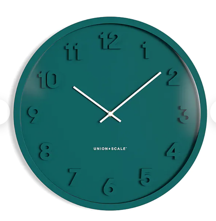 13" Union & Scale Essentials Wall Clock (teal) $9 + Free Shipping
