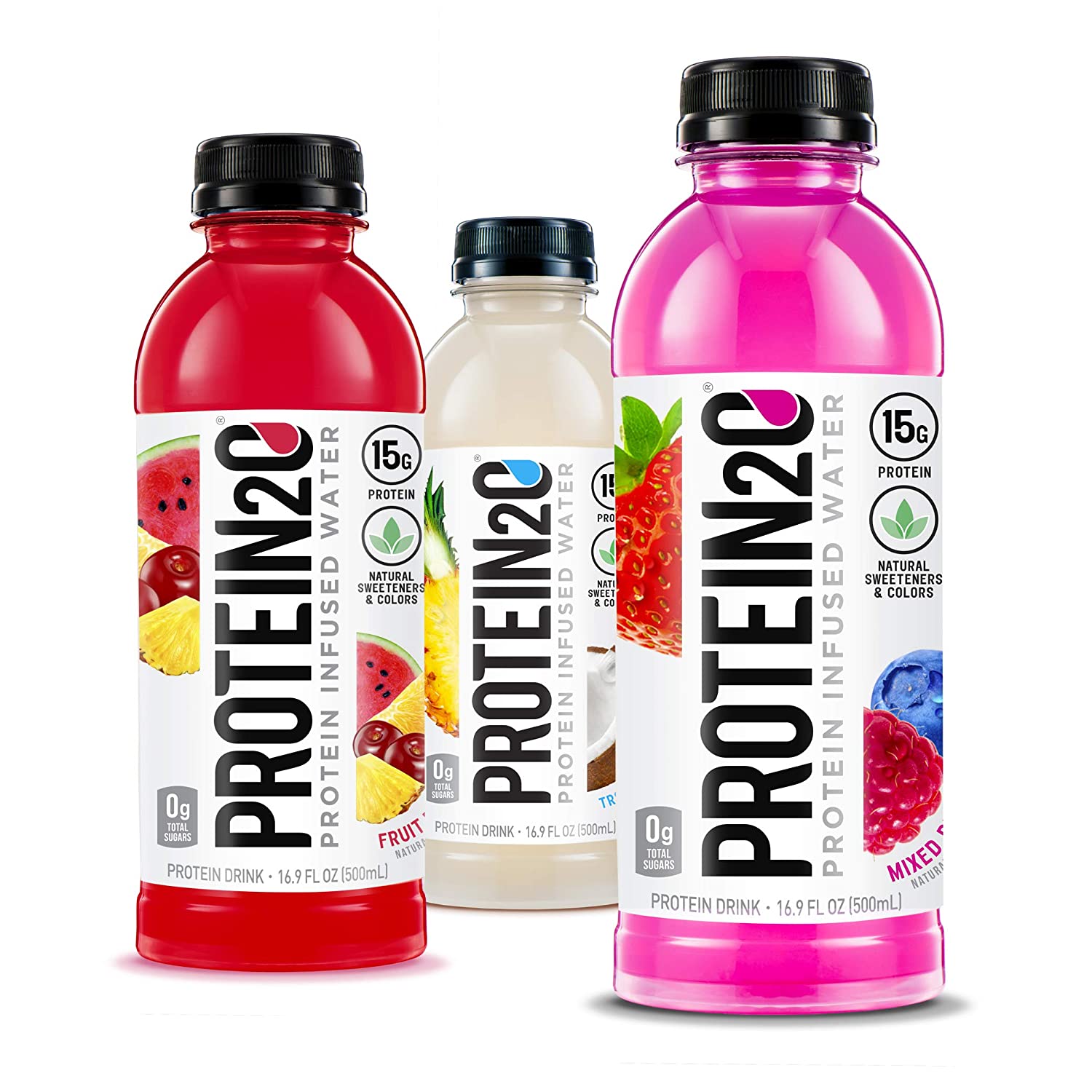 12-Pack 16.9-OZ Protein2o Whey Protein Isolate Infused Water (Variety ...