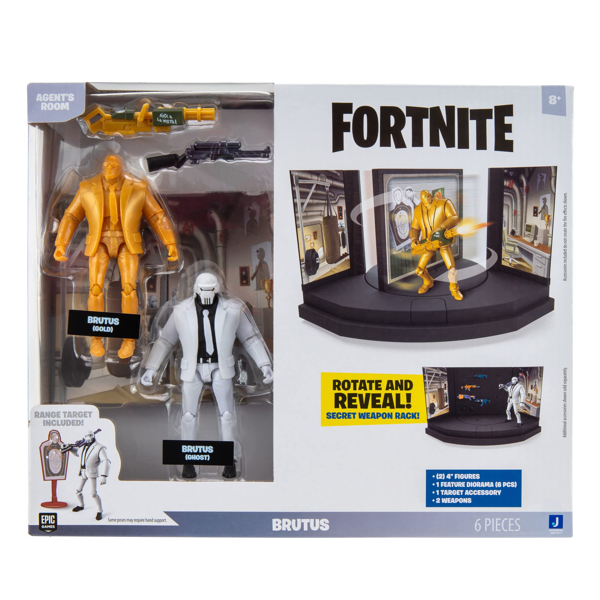 6-Piece Fortnite Brutus Agent’s Room Playset w/ 4" Brutus Gold + 4 ...