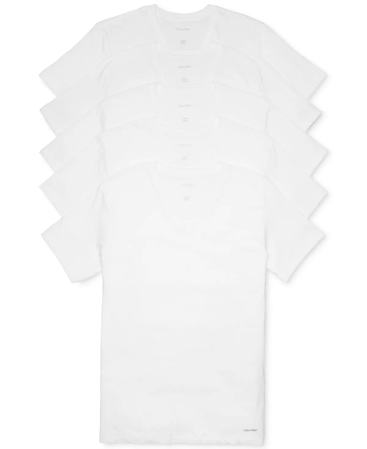 5-Pack Calvin Klein Men's Cotton V-Neck Undershirts (White)