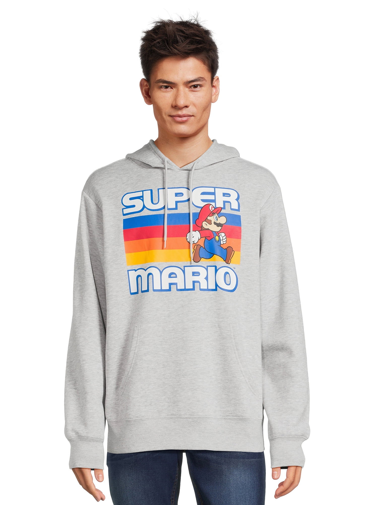 Nintendo Men's Super Mario Bros. Retro Running Further Graphic Hoodie ...
