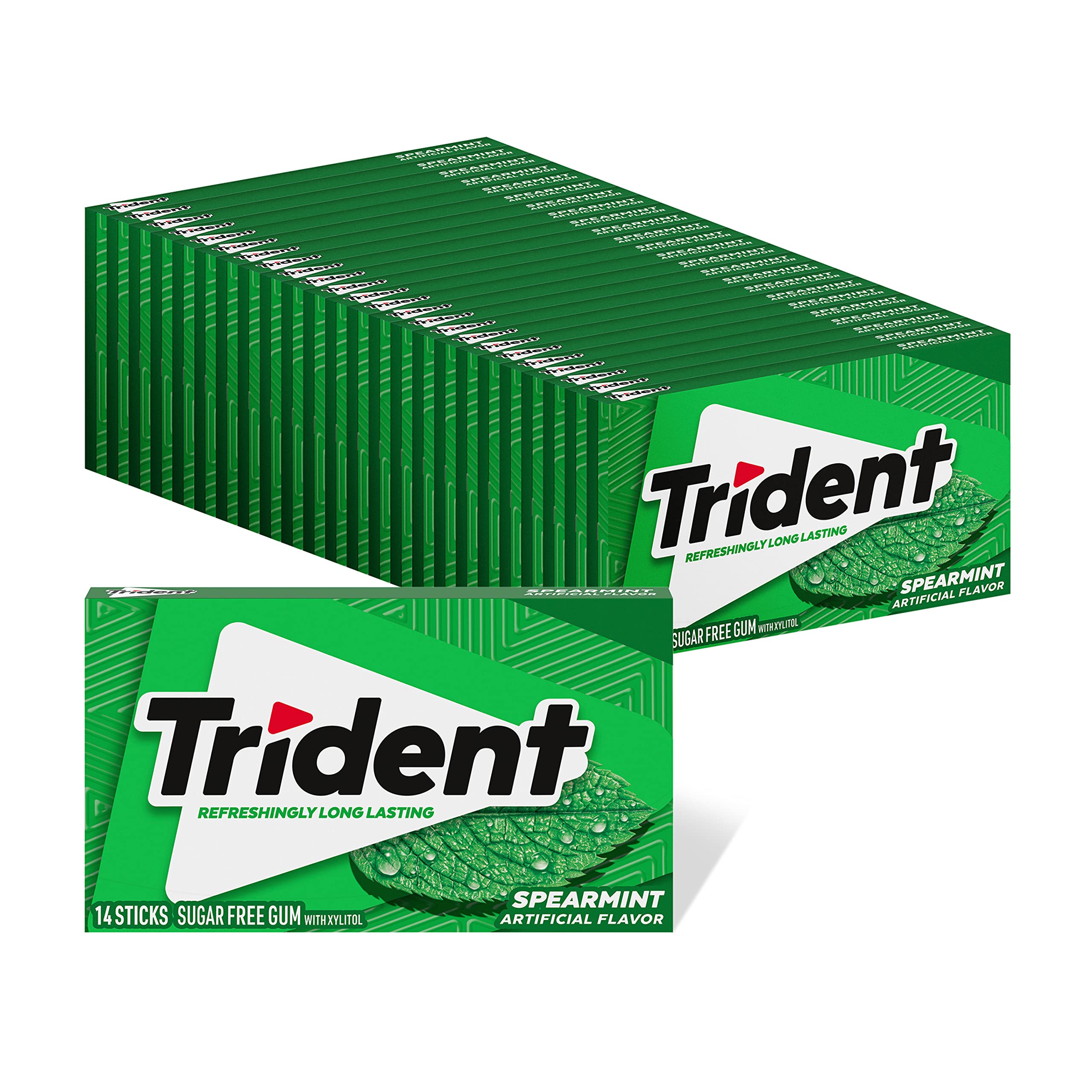 24 Pack 14 Count Trident Spearmint Sugar Free Gum 16 45 W Sands Free