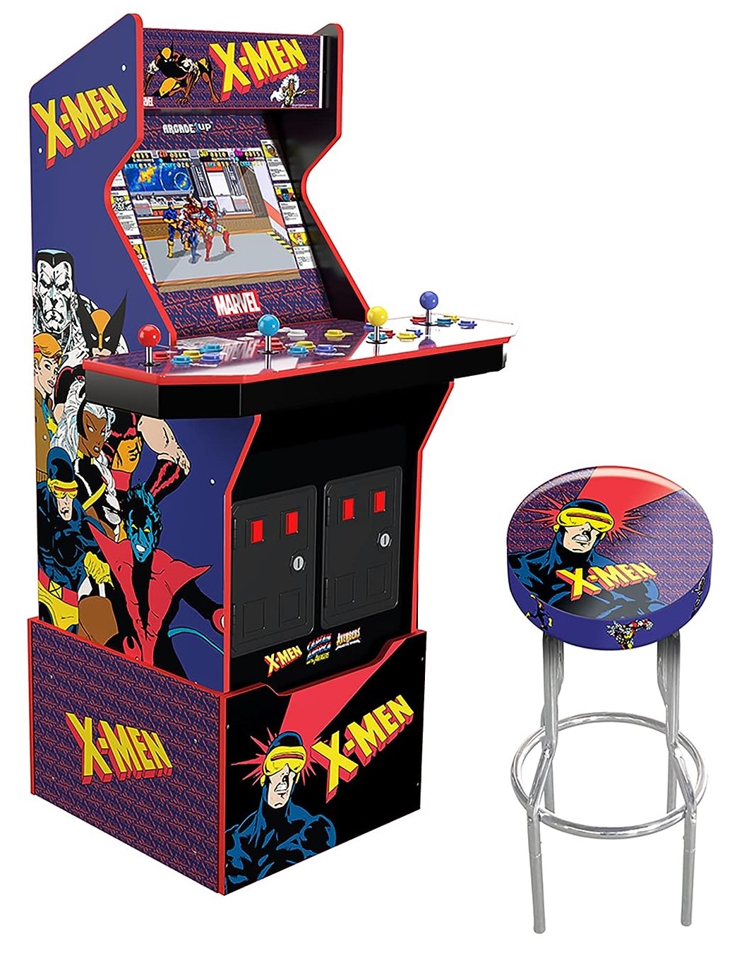 Arcade1Up X-Men 4 Player Arcade Machine (with Riser & Stool ...