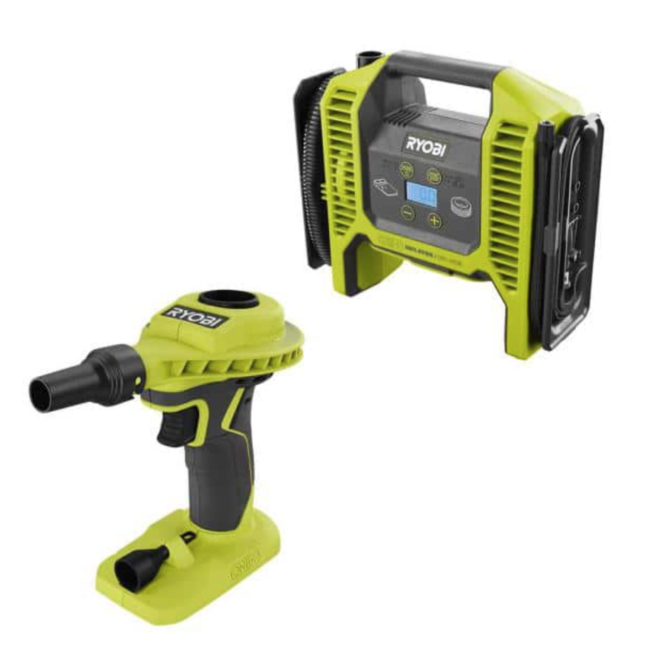 Ryobi One+ 18V Cordless Inflator/Deflator + High Volume Inflator (Tools ...